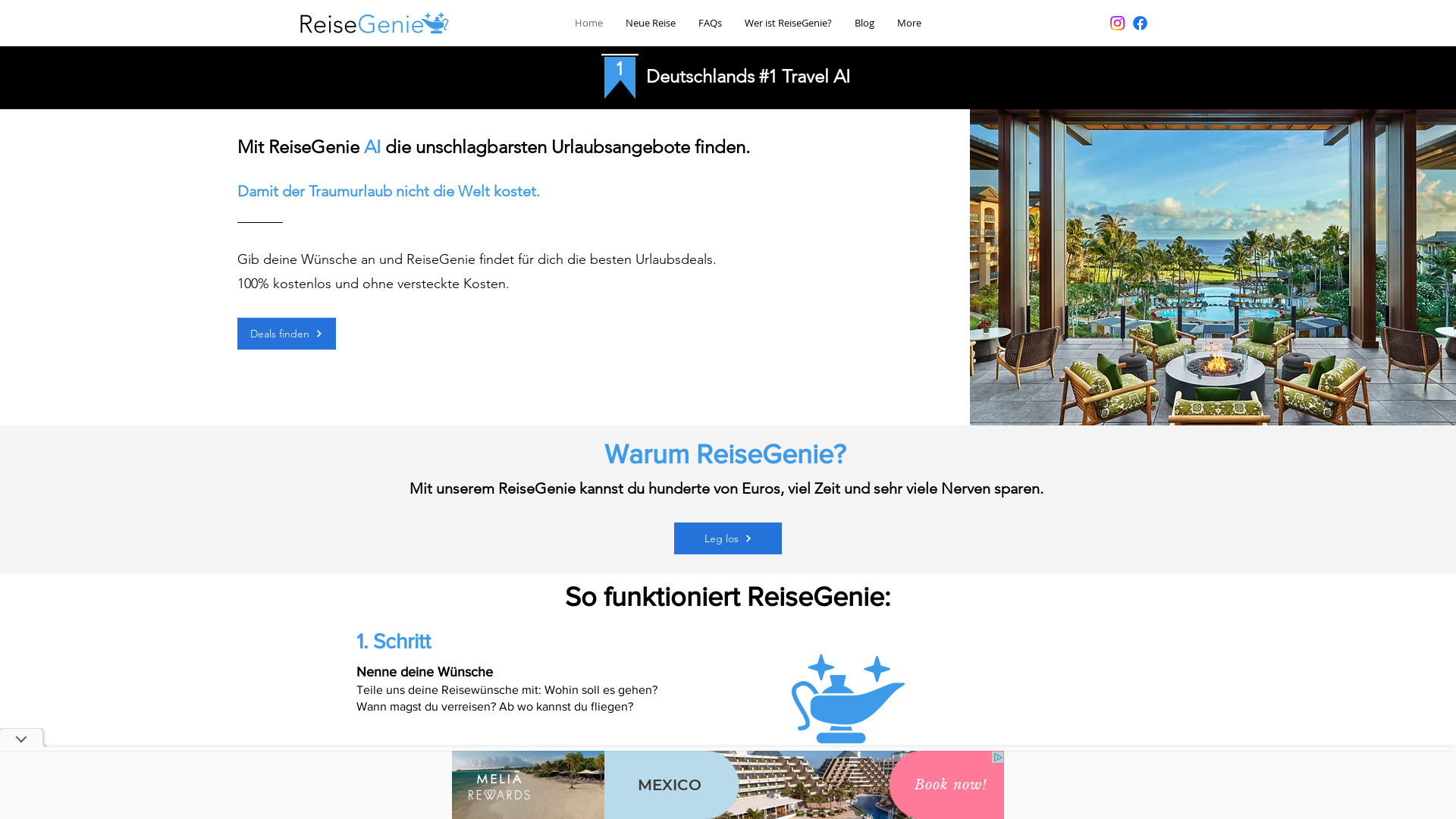 Finde den günstigsten Urlaub mit ReiseGenie AI | MagicBox.tools