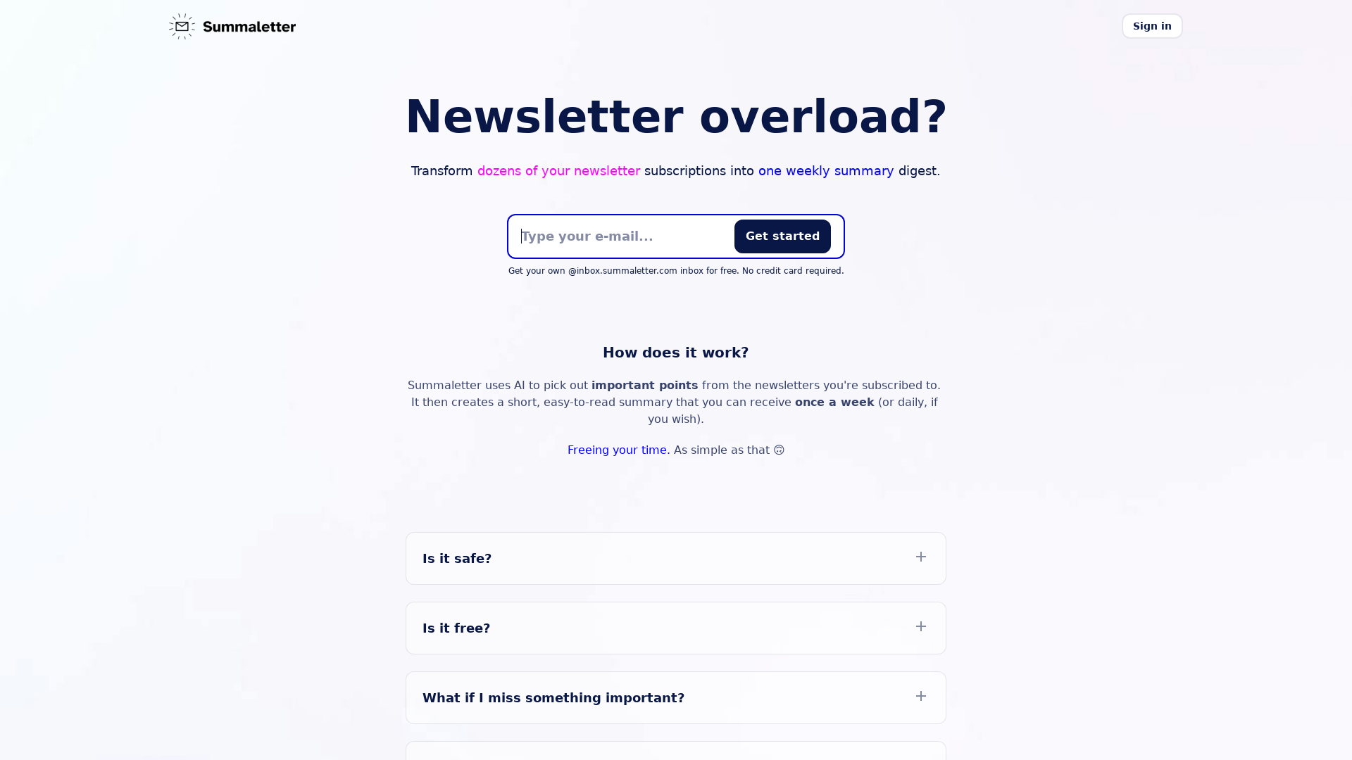 Summaletter | MagicBox.tools