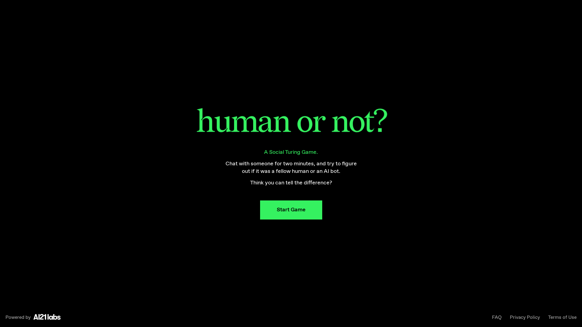 Human or Not? // A Social Turing Game | MagicBox.tools
