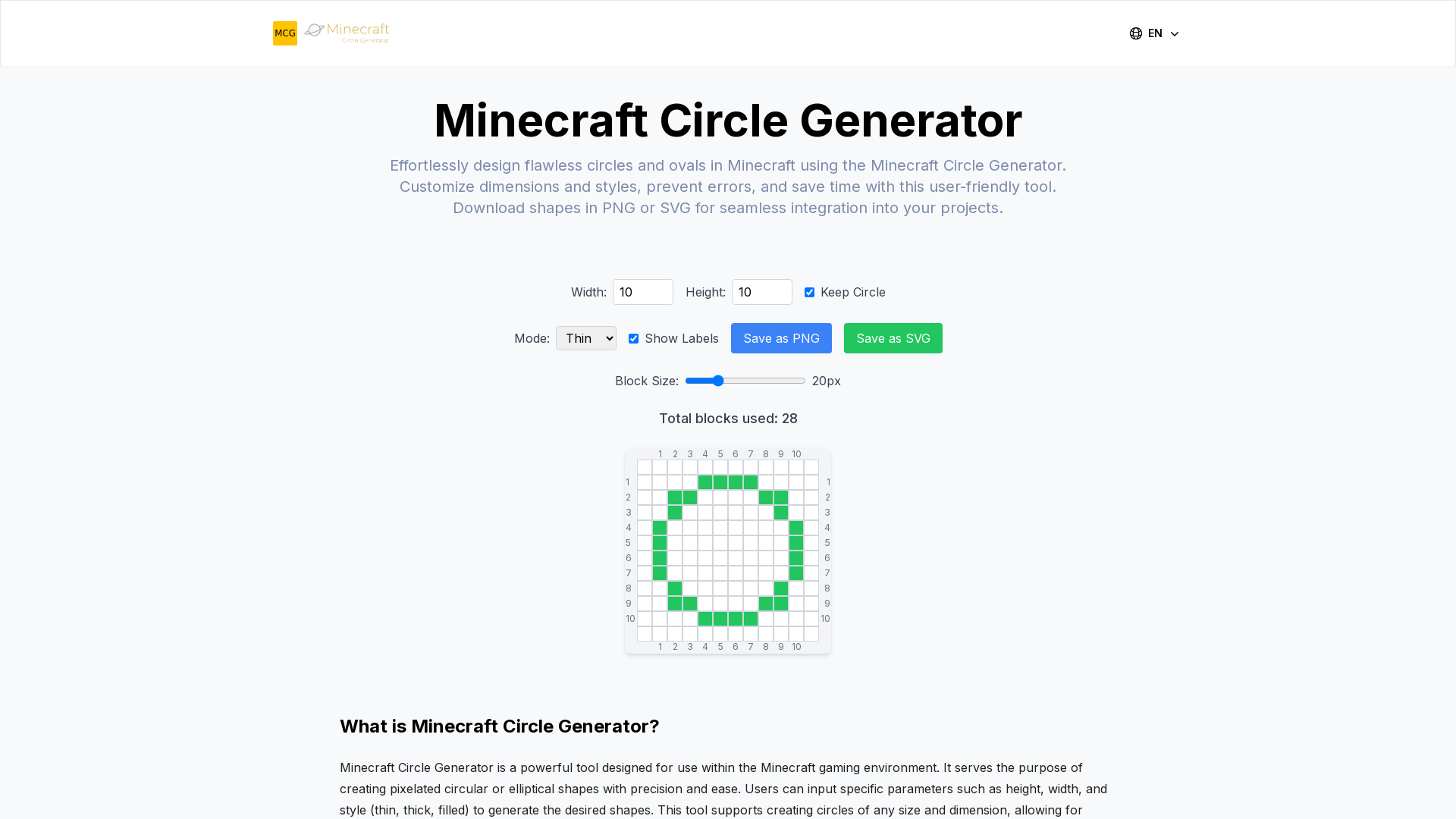 Create Perfect Circles in Minecraft with Minecraft Circle Generator | MagicBox.tools