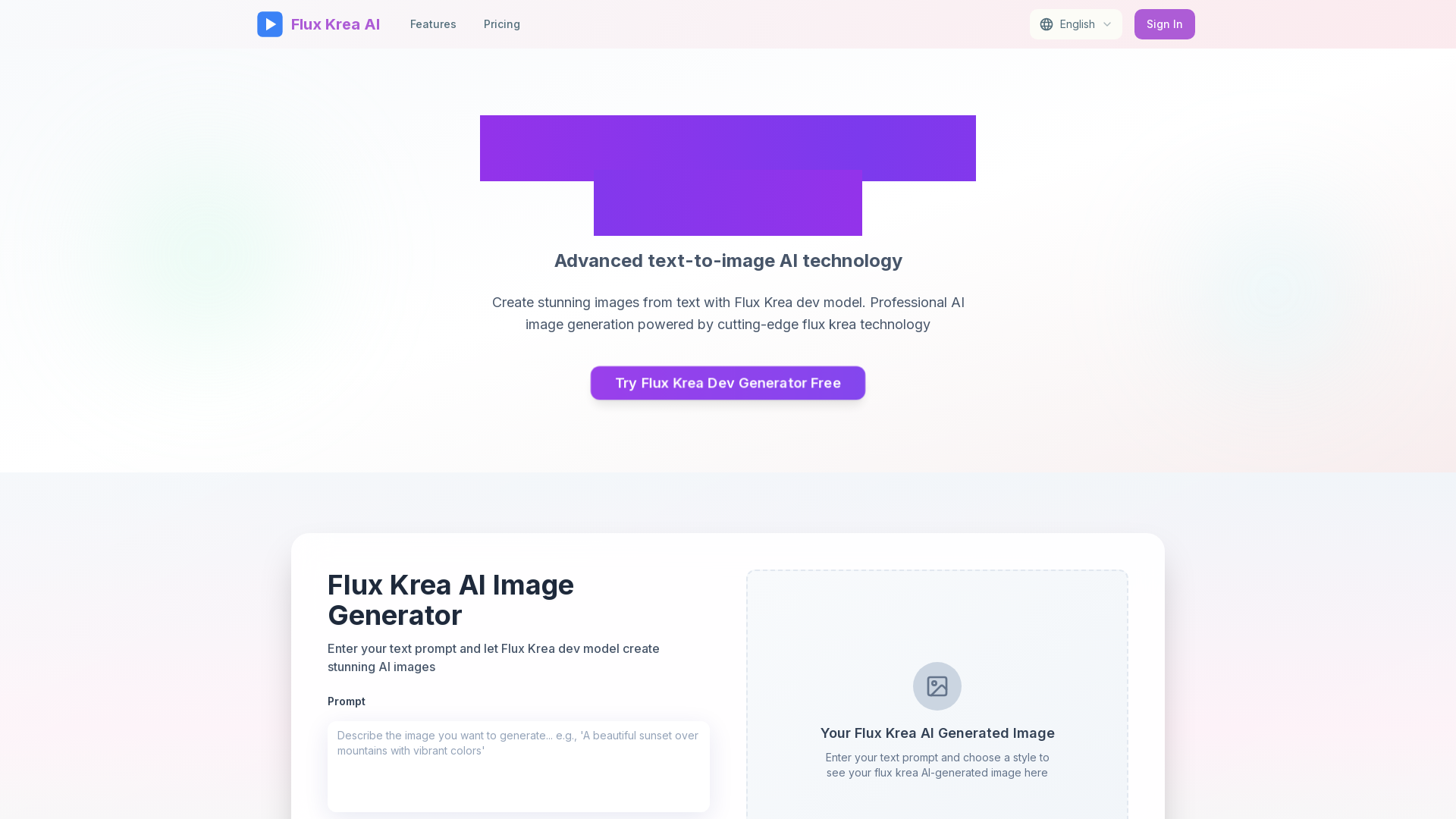 Flux Krea AI Image Generator | MagicBox.tools